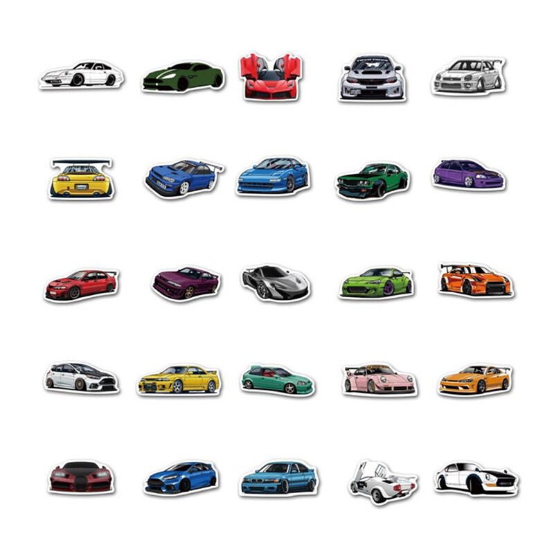 50Pcs JDM Automotive Car Graffiti Sticker Guitar Suitcase Skateboard ...