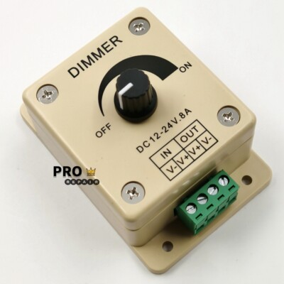 Manual Dimmer Switch 12V-24V 8A Mountable With Terminals For LED Strip ...