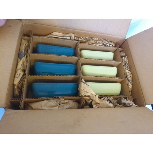 Vintage Glidden American Art Pottery Ferris Wheel Appetizer Set of 6 ...