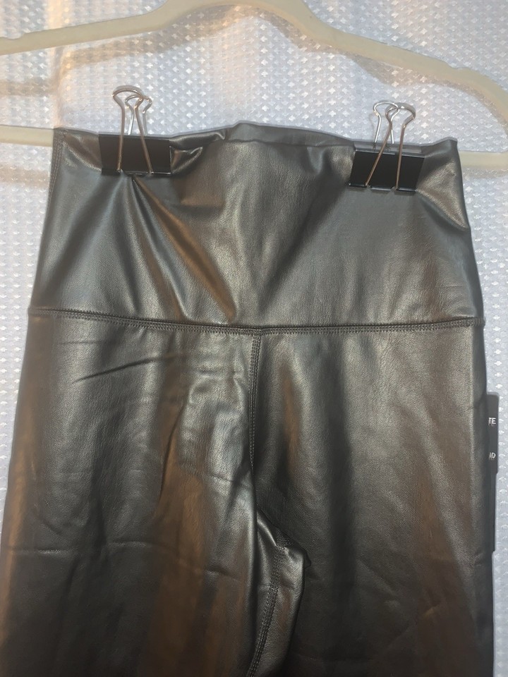 90 Degree By Reflex Gray Leatherette Super Hi Rise Ankle Length ...