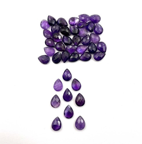 Natural Amethyst Pear Briolette Cut Loose Gemstone Lot 15 Pcs 12*16 MM ...