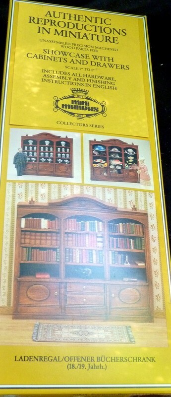 Dollhouse Miniature Mini Mundus KIT Showcase Bookcase 1:12 Sealed ...