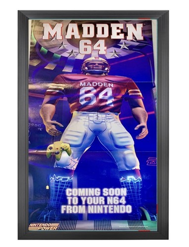 Vintage 22x11 Framed Nintendo Poster Wall Art NFL Madden 64 N64 ...