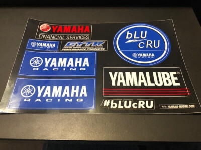 9pcs For Yamaha Racing Blu cRu Logo Decal Stickers | Blue | Vinyl ...