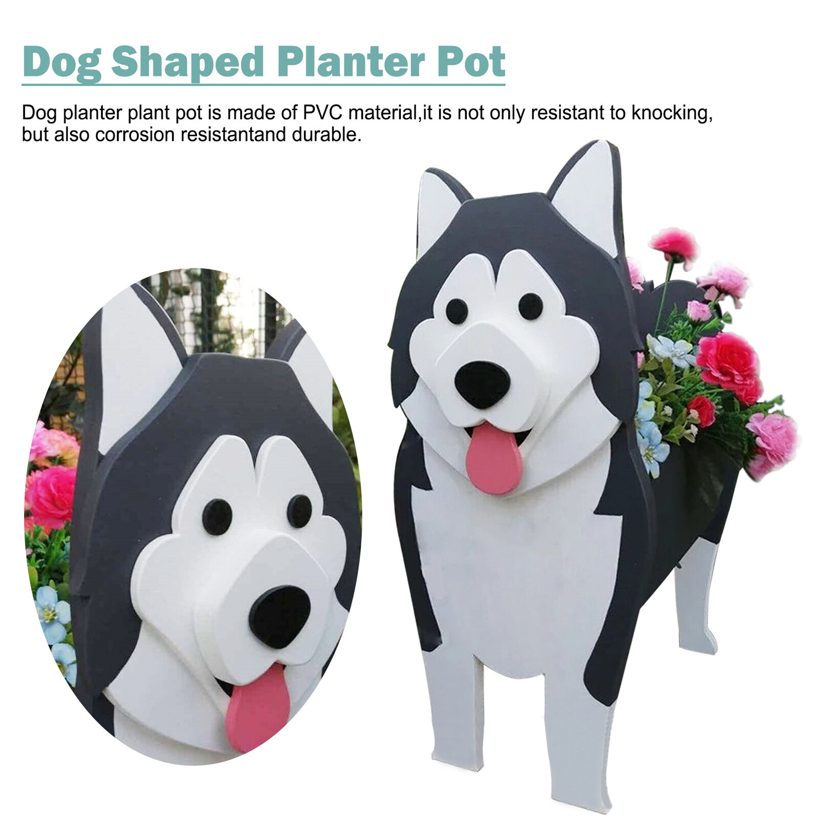 Planter Animal Shaped Dog Shape Planter PVC Garden Decoration Dog ...