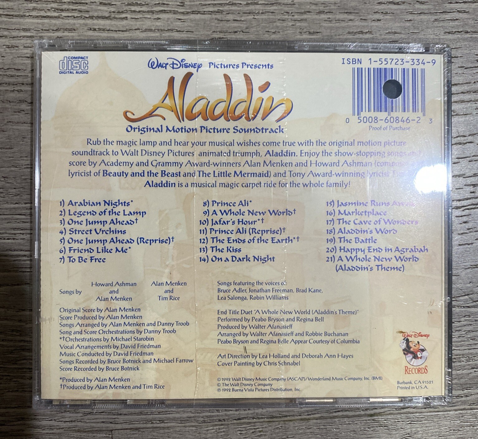 Aladdin [Original Motion Picture Soundtrack] by Alan Menken (CD 1992 ...