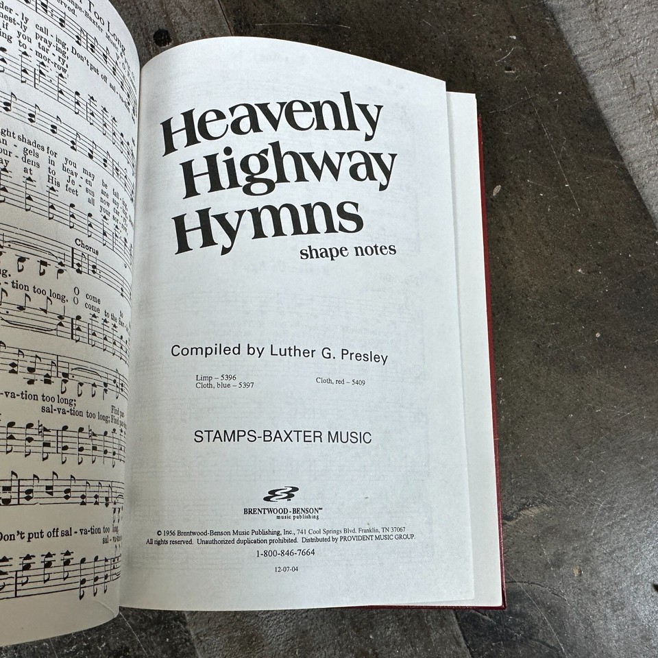 Heavenly Highway Hymns - Shape Notes by Luther Presley 1956 - Stamps ...