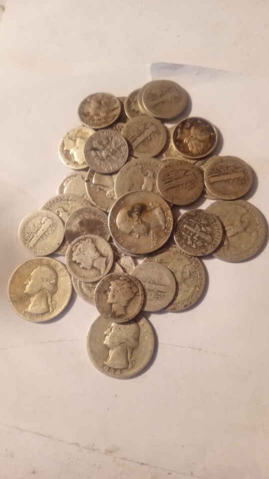 $5 Face Ugly 90% Silver Morgan Dollar &Barber Half Dimes Worn Junk ...