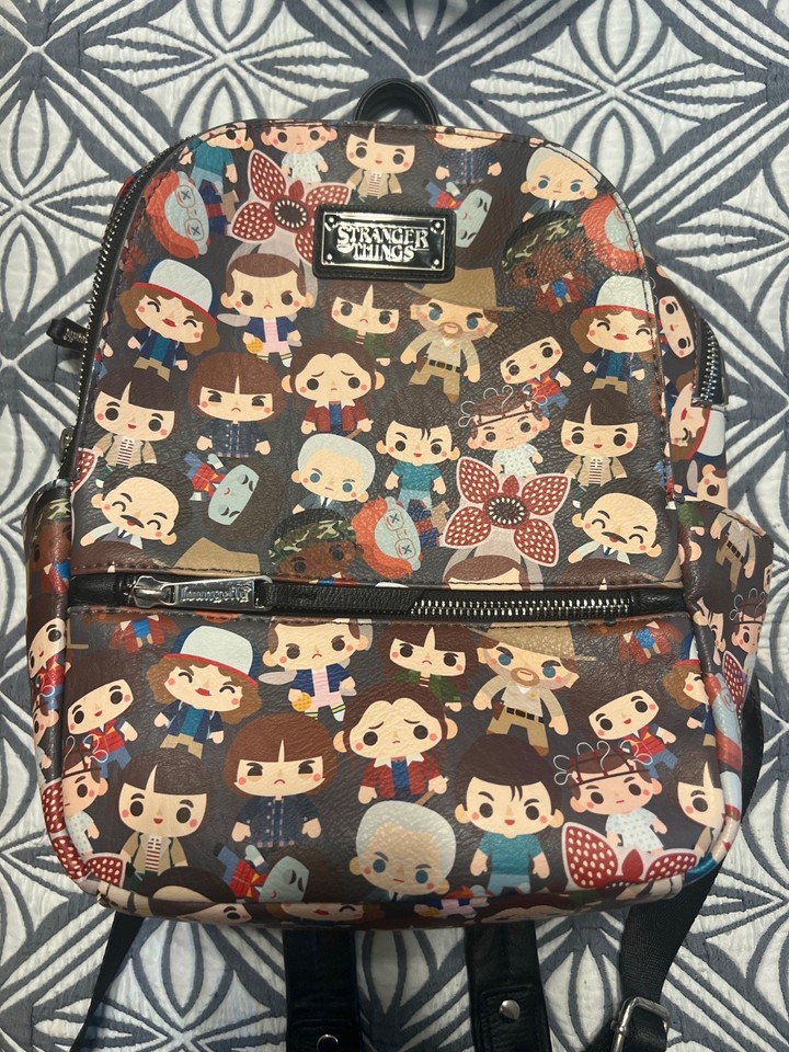 Loungefly Stranger Things Chibi Characters All Over Print Mini Backpack ...