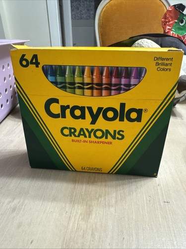 VINTAGE 64 PACK CRAYOLA CRAYONS BUILT~IN SHARPENER NEW 1990 | eBay