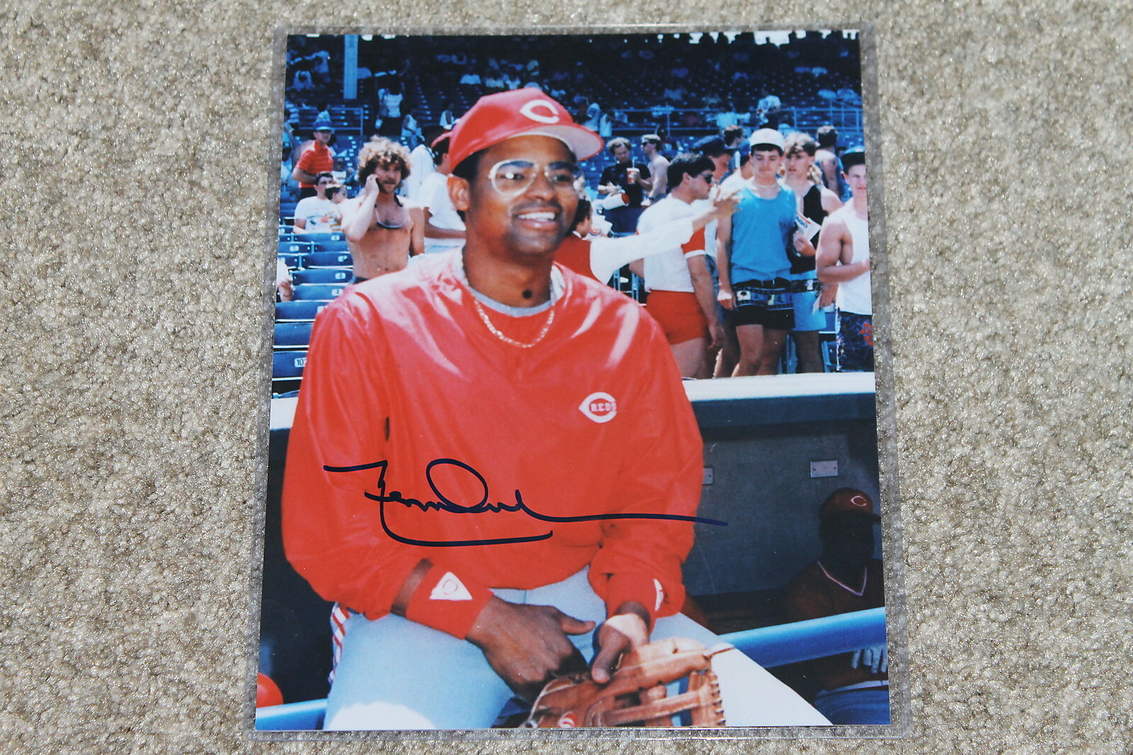 LEON DURHAM AUTOGRAPHED REDS 8X10 PHOTO | eBay