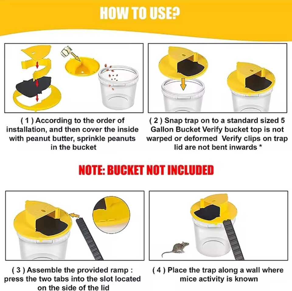 Intelligent Pitfall Mouse Catcher Trap Bucket Automatic Reset Flipping ...