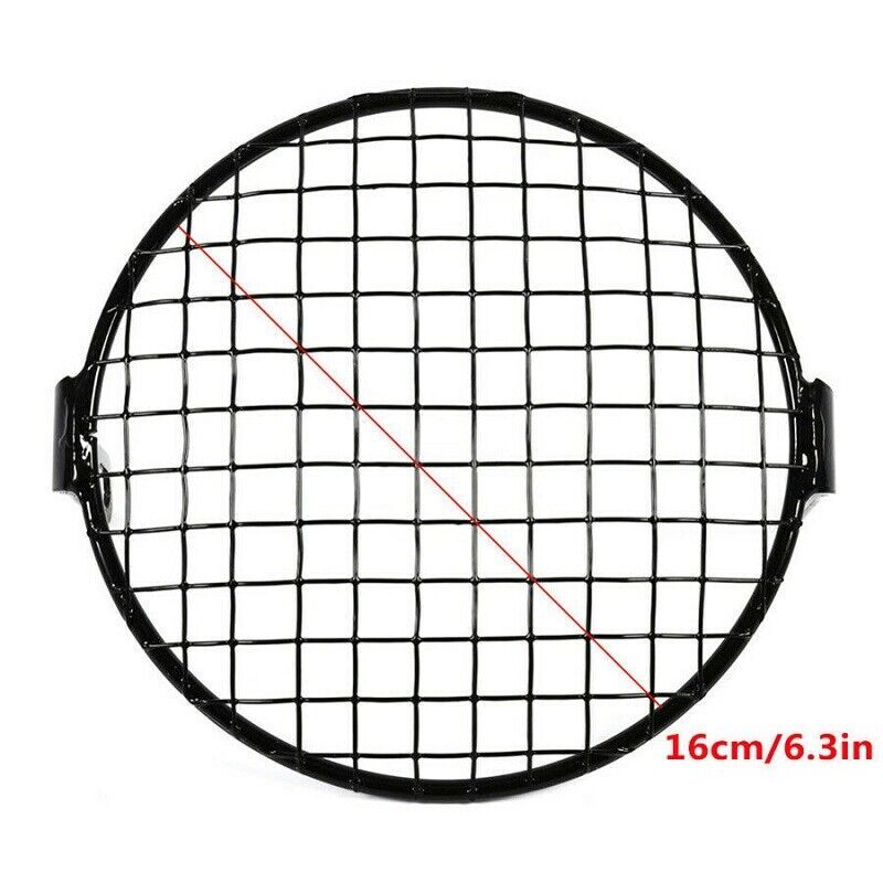 Fits 7" Motorcycle Headlight Mesh Grill Mask Protector Guards Square ...