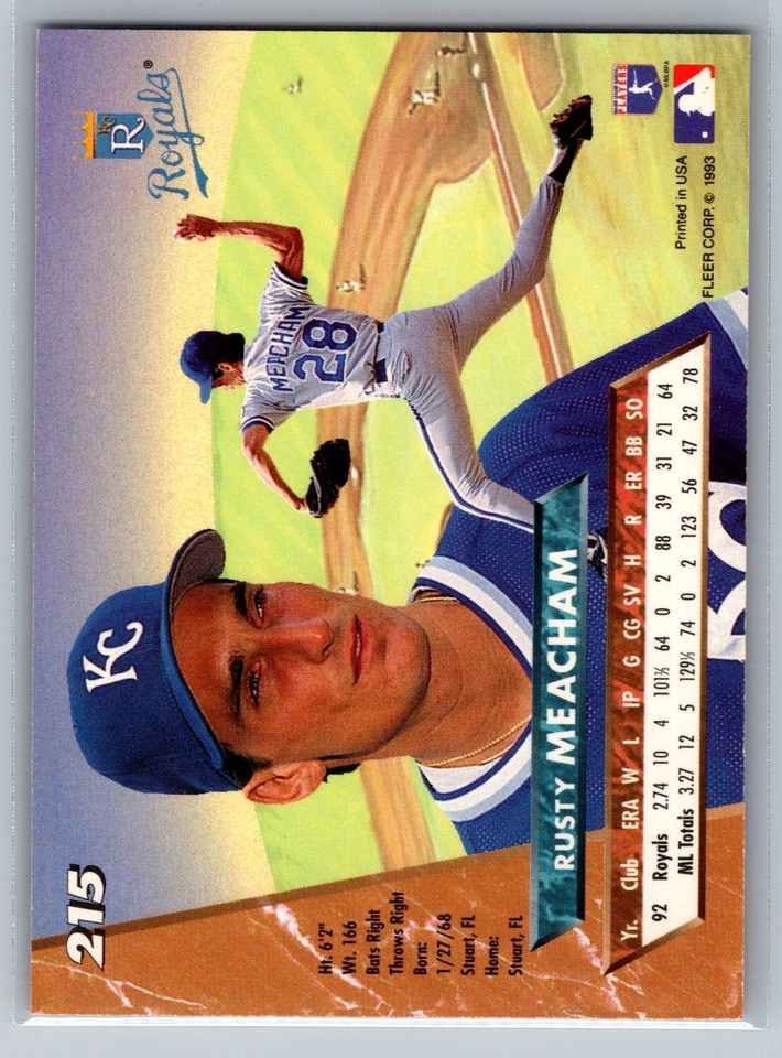 Rusty Meacham 1993 Ultra BASEBALL #215 Kansas City Royals | eBay