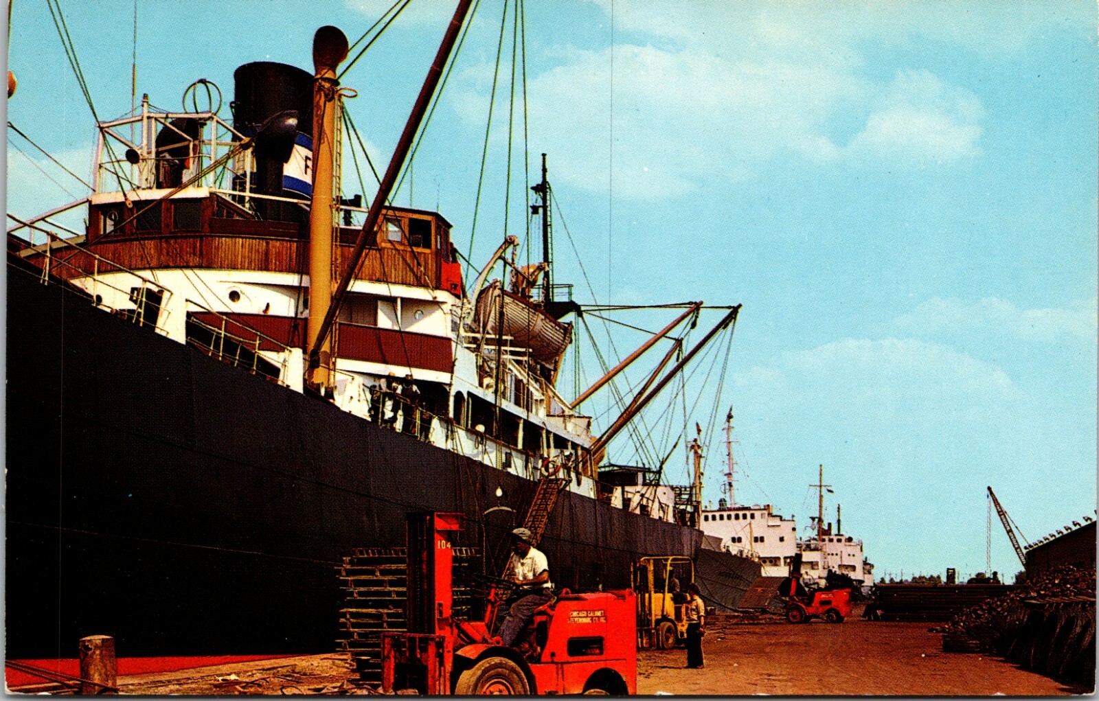 Calumet Harbor Cargo Ship Chicago Illinois Postcard Unposted 2291 | eBay