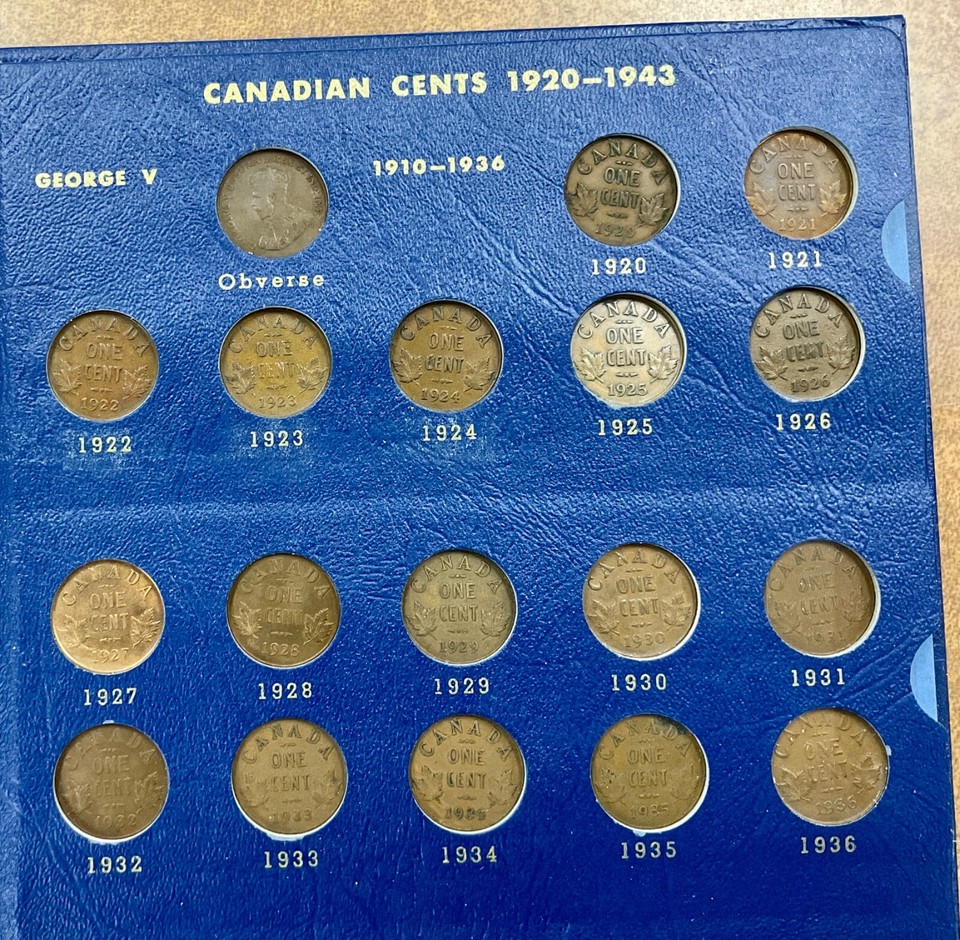 Canada Whitman Coin Album Canadian Small Cents #9501 53 1920-1969 VF/AU ...