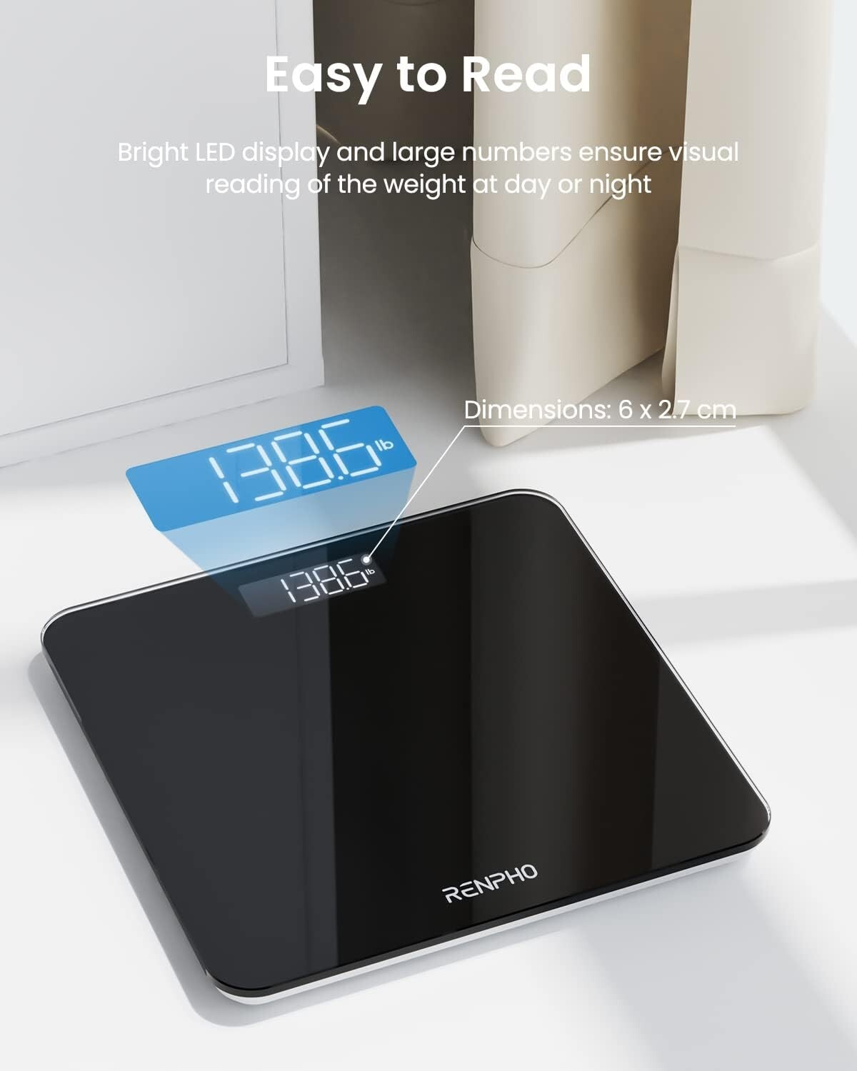 RENPHO Digital Bathroom Scale for Body Weight with Step-On Technology ...