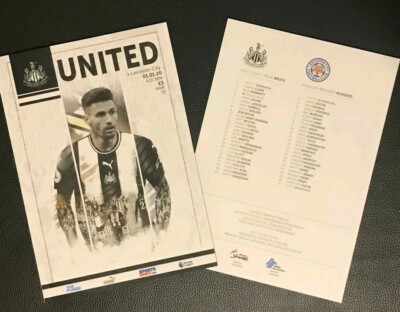 Newcastle United v Leicester City Matchday Programme 1/1/2020! LAST FEW ...