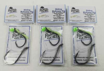 3x Sliding Mulloway Rigs (Snapper/Gummy Shark) 60Lb - Made in SA ...