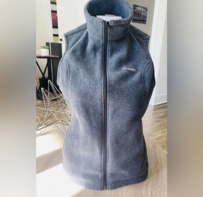 Columbia Womens Wool Full Zipper Vest Large Charcoal Gray | eBay