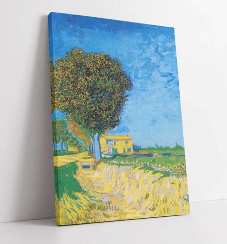 VINCENT VAN GOGH, AVENUE AT ARLES WITH HOUSES -DEEP FRAMED CANVAS WALL ...
