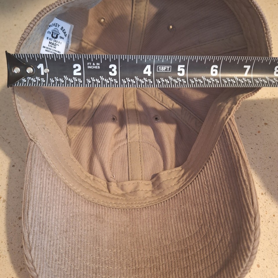 Mad Engine - Smokey Bear Patch - Taupe Corduroy Adjustable Baseball Hat ...