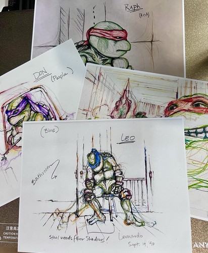Teenage Mutant Ninja Turtles 90s Movie April’s Sketches – Set of 4 (8.5 ...