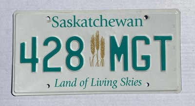 Saskatchewan Canada License Plate #428 MGT Wheat RETIRED "Land of ...