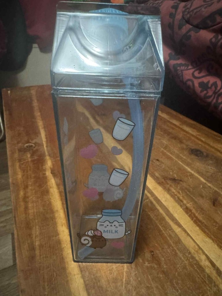 Pusheen Claire's Exclusive Milk Carton Water Bottle NEW RARE | eBay