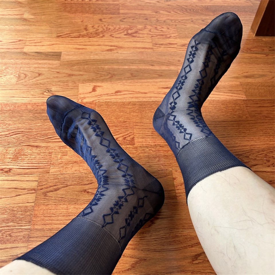 Mens Dress Socks Office Wear Breathable Nylon Socks Casual Dress Socks ...
