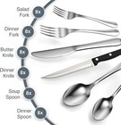 48Pcs Silverware Set Stainless Steel Flatware Set for 8 Cutlery Kitchen ...