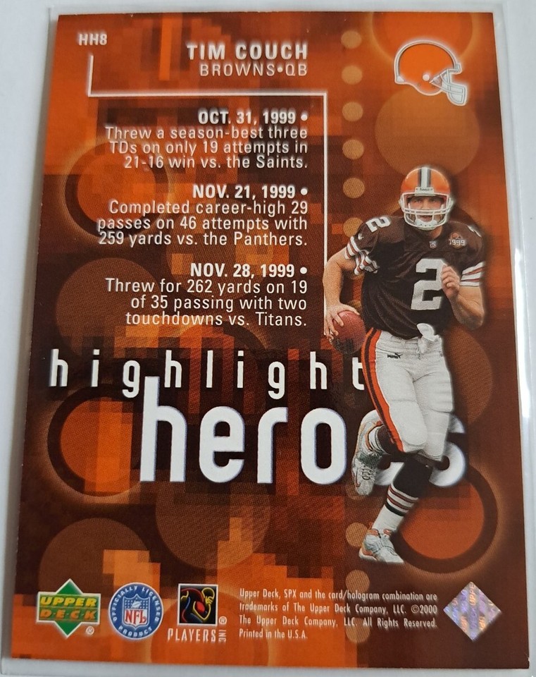 2000 SPx Highlight Heroes Tim Couch Insert Card #HH8 | eBay