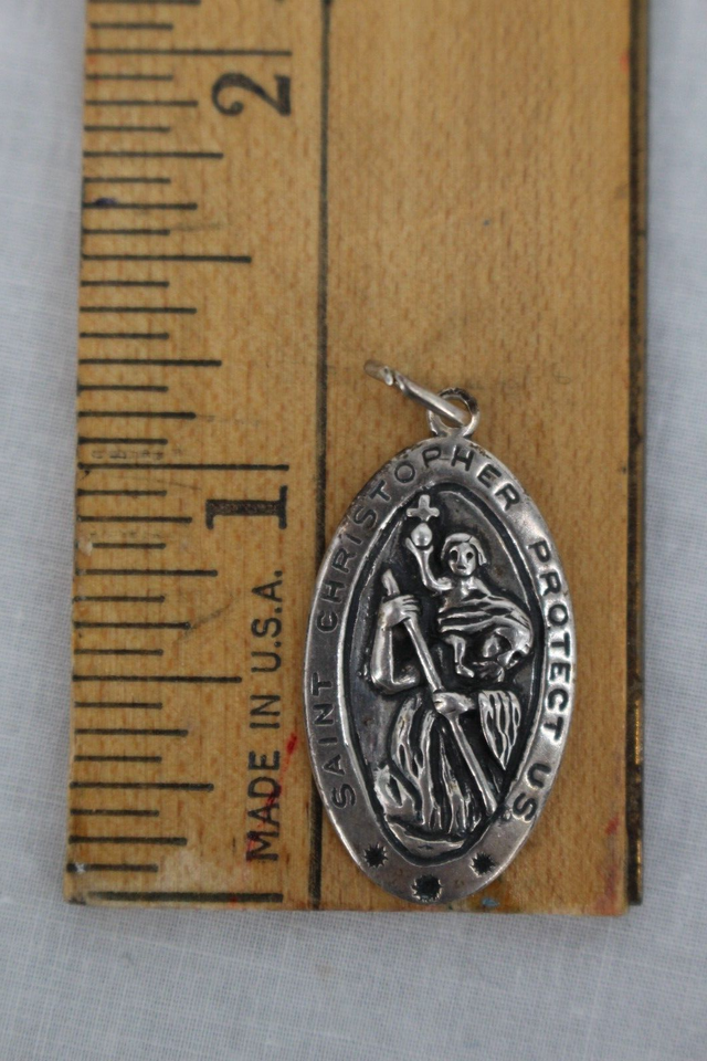 Saint St Christopher the Christ Bearer Pendant 925 Sterling Silver ...