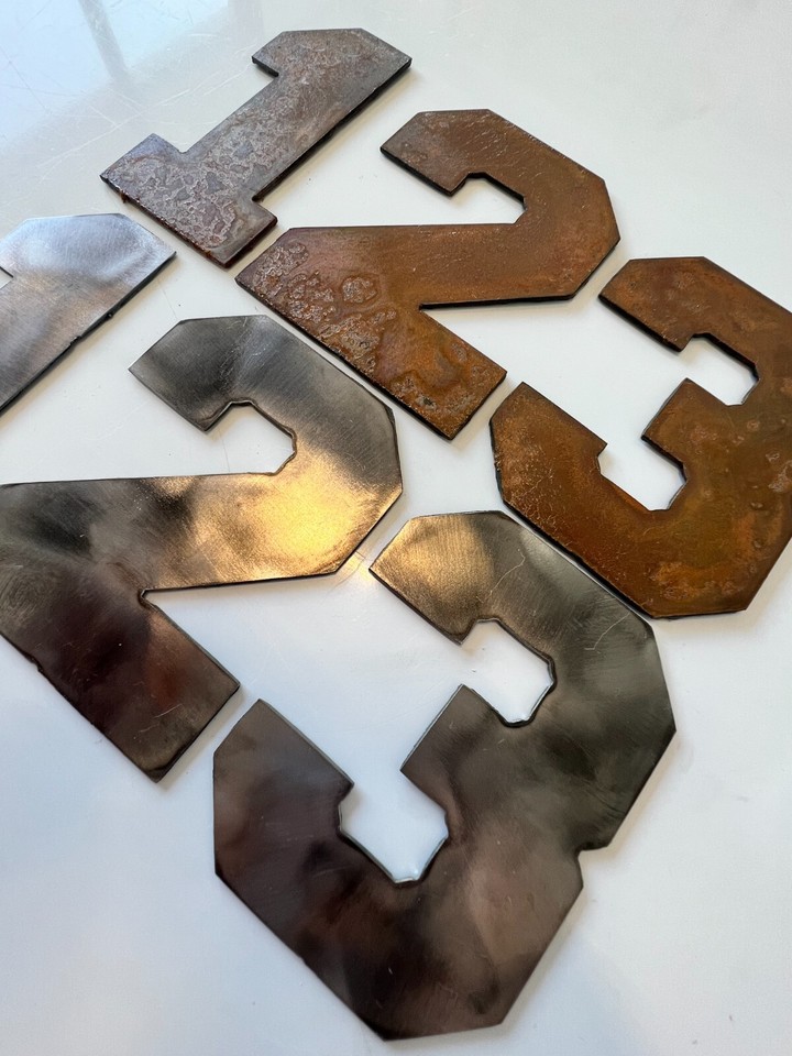 12 Inch Metal Letters & Numbers-Rusty or Natural Finish -Mounting Hole ...