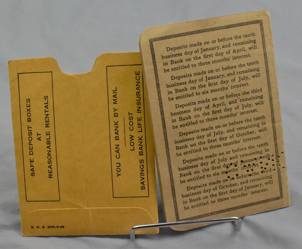 1920'S GREATER NEW YORK SAVINGS BANK ACCOUNT BOOK EPHEMERA GREAT ...