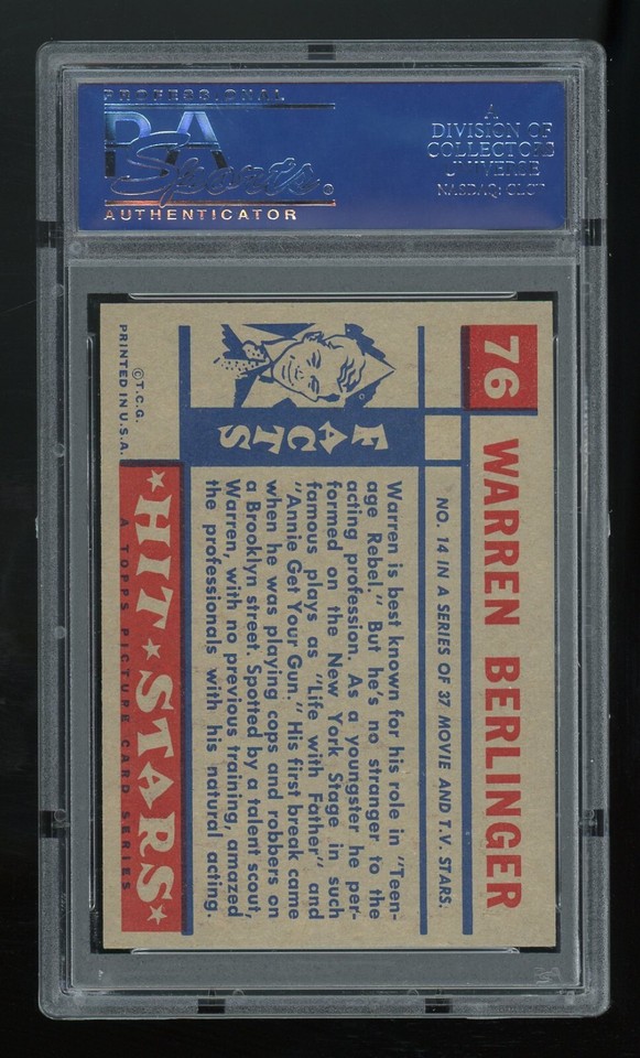 1957 Hit Stars #76 Warren Belinger PSA 7 NM **SE23 #14692553** | eBay