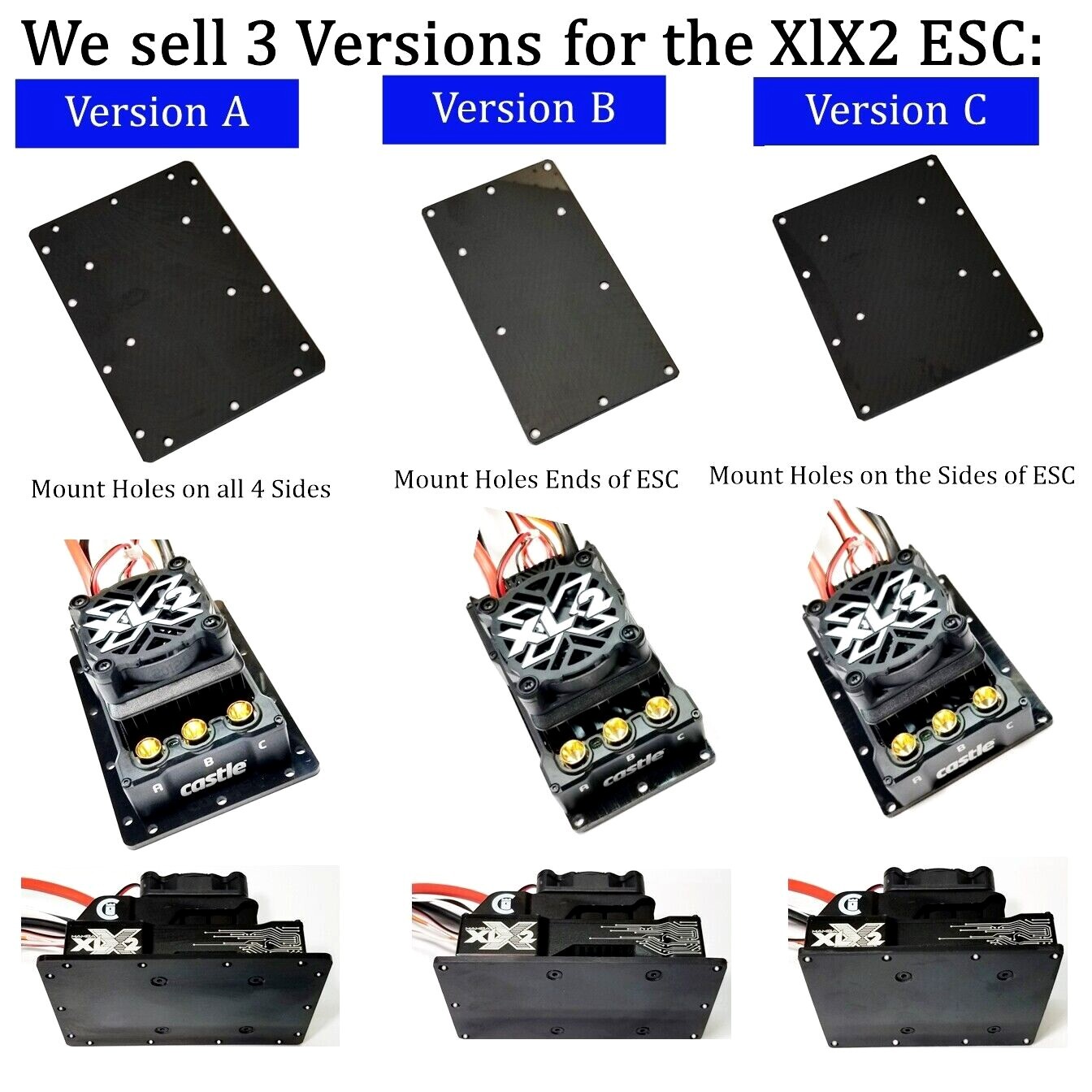 RCP-ESC Mount Plate Castle Creations XLX2 ESC Base Mount Plate 3 ...