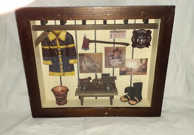 Seymour Mann Handcrafted Firefighter Shadow Box. 13.5"x11"x2" Pre-owned ...