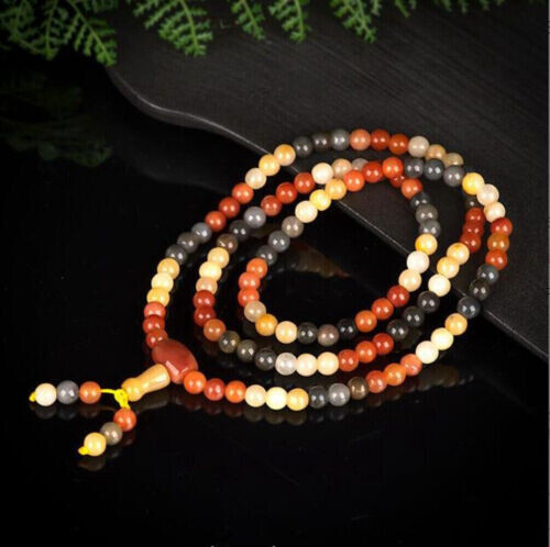 Certified Natural 6mm Grade A Multicolor Golden Silk Jade Round Beads ...