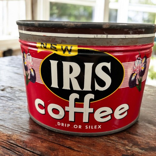 VINTAGE IRIS KEY WIND COFFEE TIN CAN. | eBay