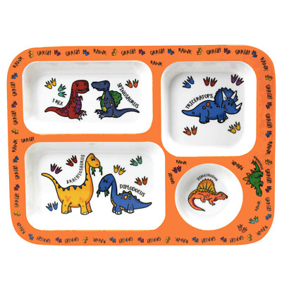 Dinosaur Children Boys Plate Melamine Serving Snack Breakfast Food ...
