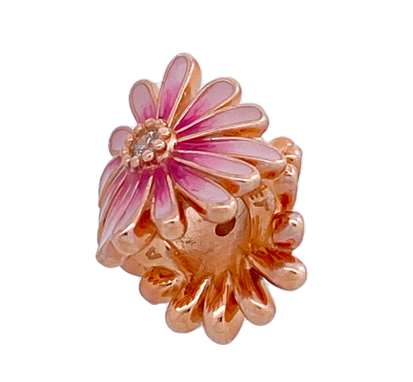 New 100% Authentic PANDORA Rose Gold Pink Daisy Flower Charm Pendant ...