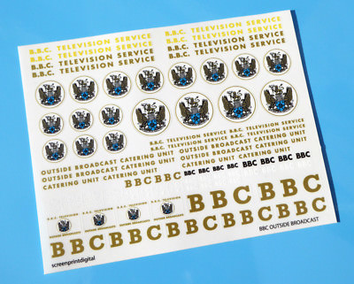 DINKY BBC Roving Eye Mobile Control Room Extending Mast repro stickers ...