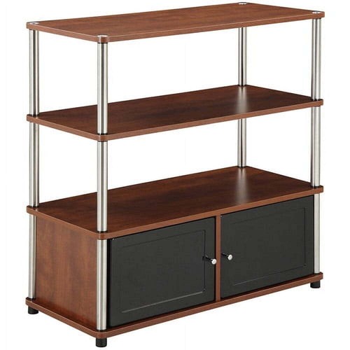 Highboy TV Stand Living Room Console Table Media Storage Shelving ...