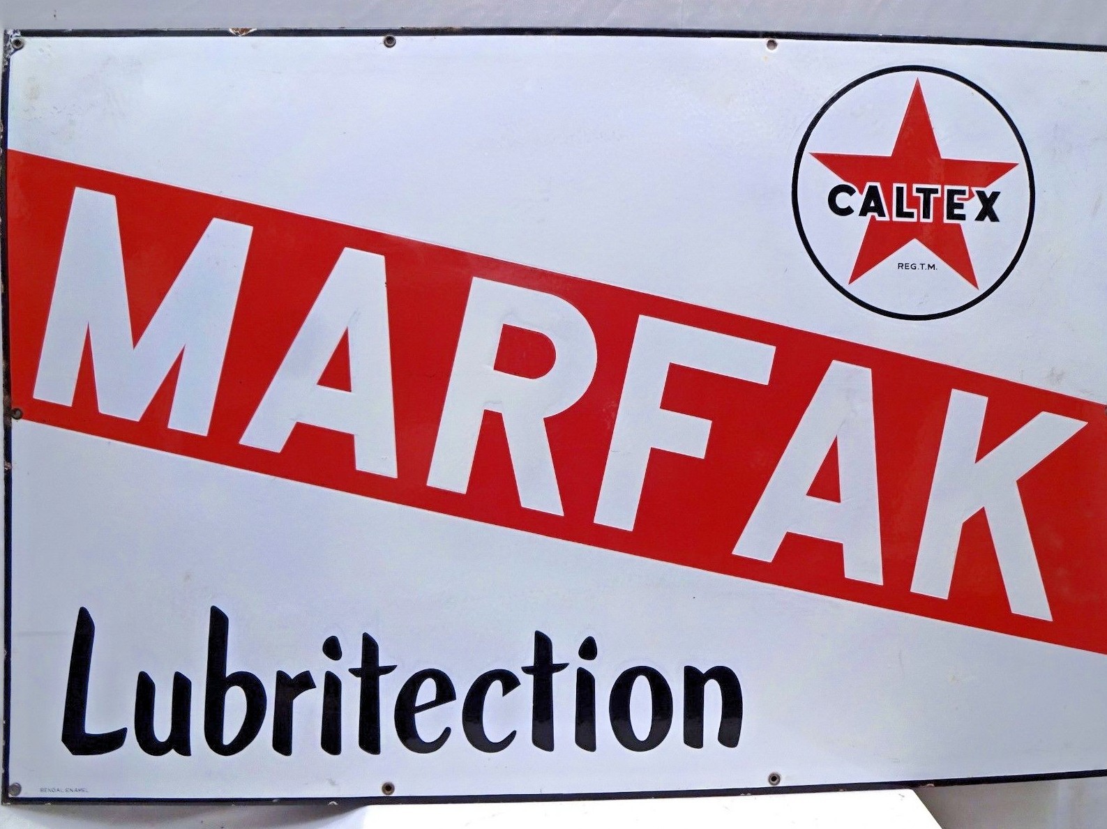 Caltex Motor Oil Petrol Pump Sign Marfak Lubrication Collectibles ...