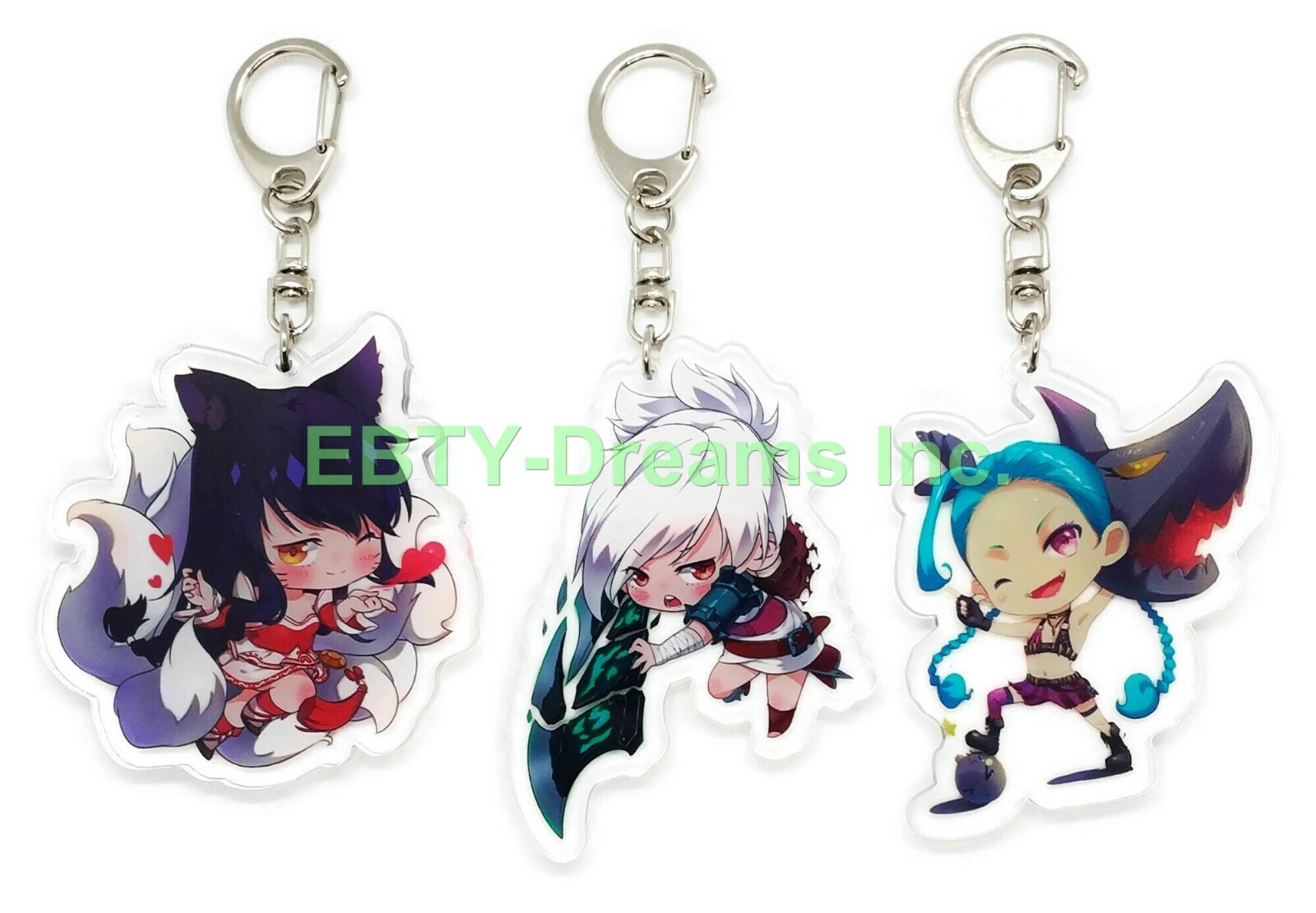 Set of 3 League Of Legends (LOL) Video Game Acrylic Keychain Ahri, Jinx ...