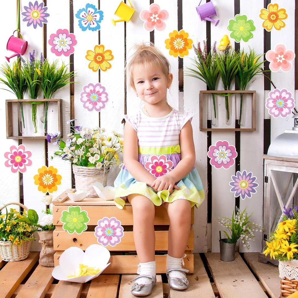 54 piezas de recortes de flores de primavera con doble impresión de ...