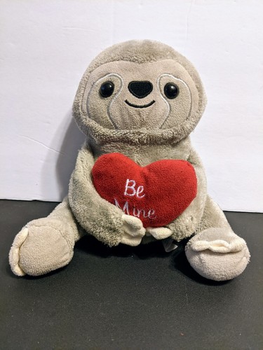 Animal Adventure Gray Sloth Plush Be Mine Heart Valentines Stuffed ...