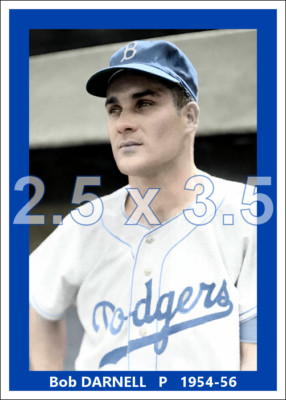 Bob Darnell - c. 1954-56 Brooklyn Dodgers - choose a size - colorized ...