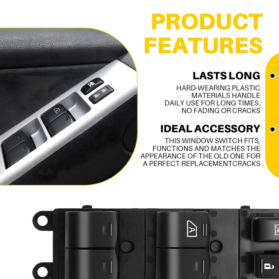 POWER WINDOW MASTER CONTROL SWITCH For NISSAN FRONTIER CREW CAB 4.0L 07 ...